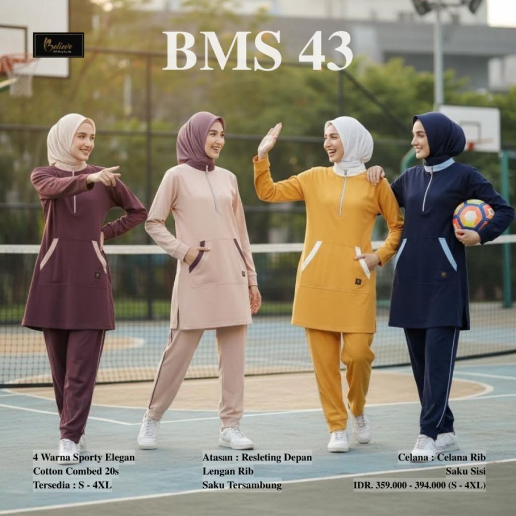 BMS 43 - Muslim Women's Gymnastics Uniform Set, Muslimah Syari Jumbo ...
