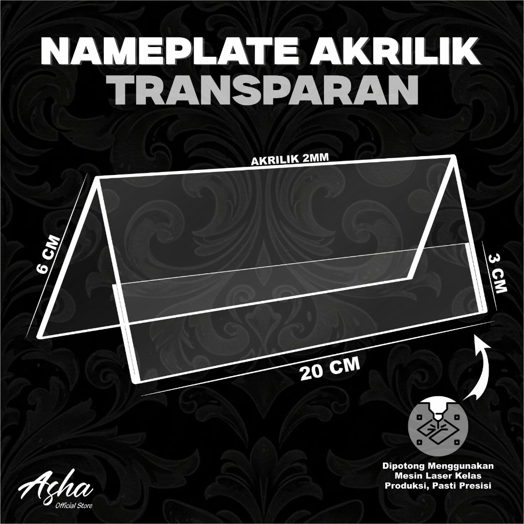 TRANSPARENT ACRYLIC NAMEPLATE - TABLE NAME PLATE - NAME TAG HOLDER ...