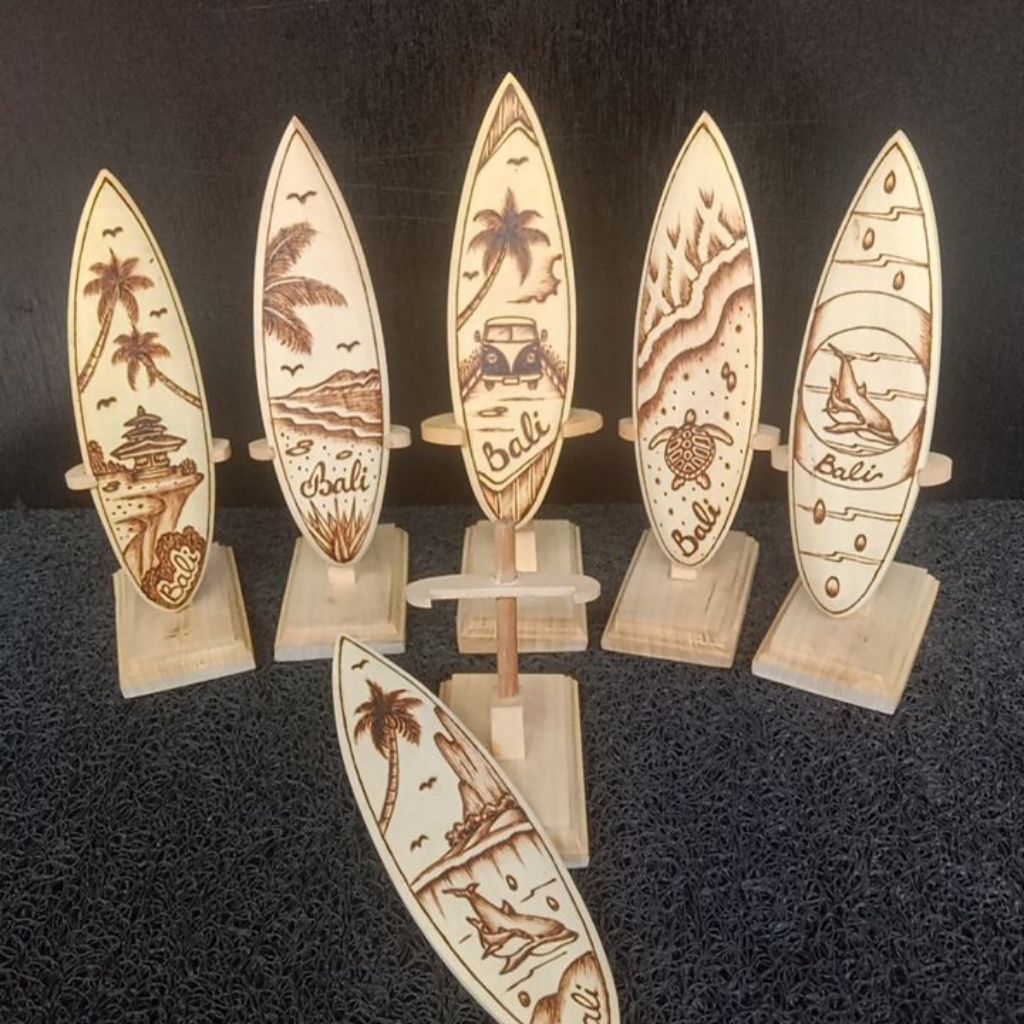 Pyrography surf display miniature souvenir 15cm | Shopee Philippines