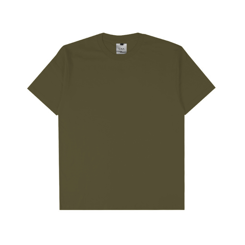 Seka Basics - Dark Plain T-Shirt 30sOlive | Shopee Philippines