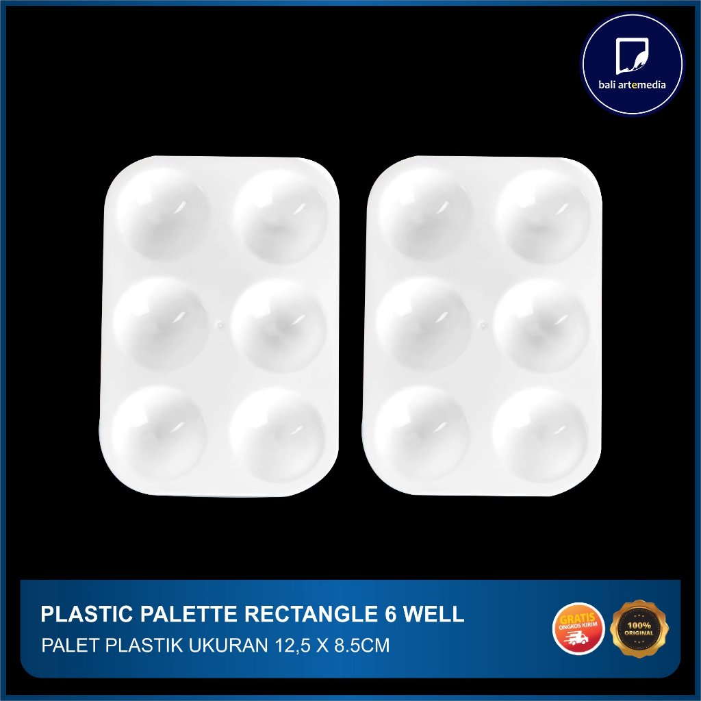 Rectangular Painting Palette 6 Well - Square Painting Palette - Bali ...