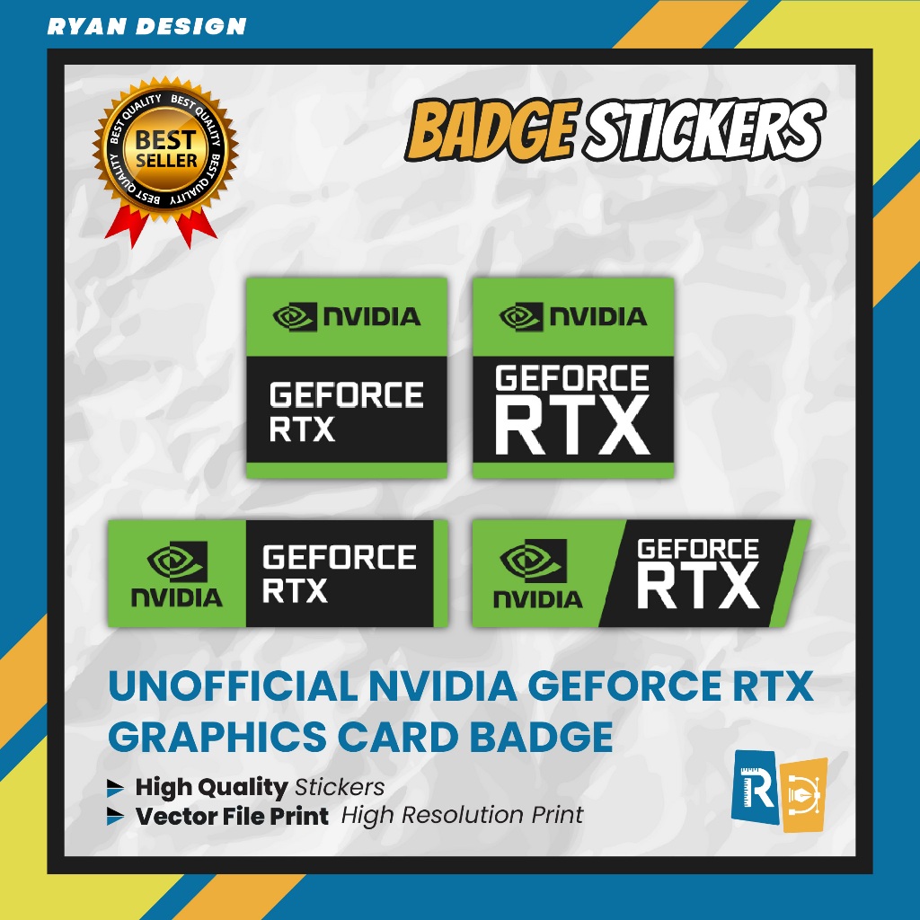 Nvidia Geforce RTX Series Logo Sticker Hologram Shiny Sticker Badge ...