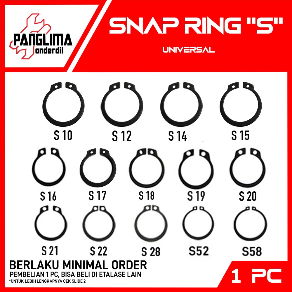 Snap Ring S10 S12 S14 S15 S16 S17 S18 S19 S20 S21 S22 S28 S52 S58 ...