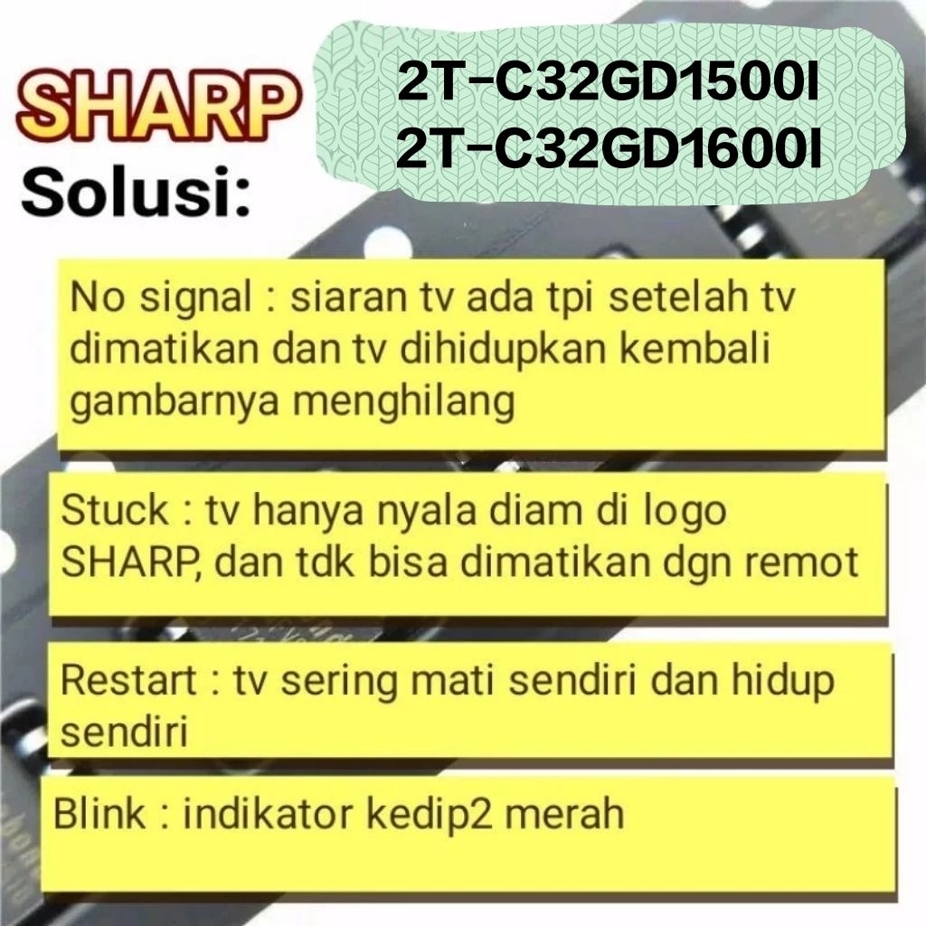 Sharp 2T-C32GD1500I 2T-C32GD1600I memory eprom IC | Shopee Philippines