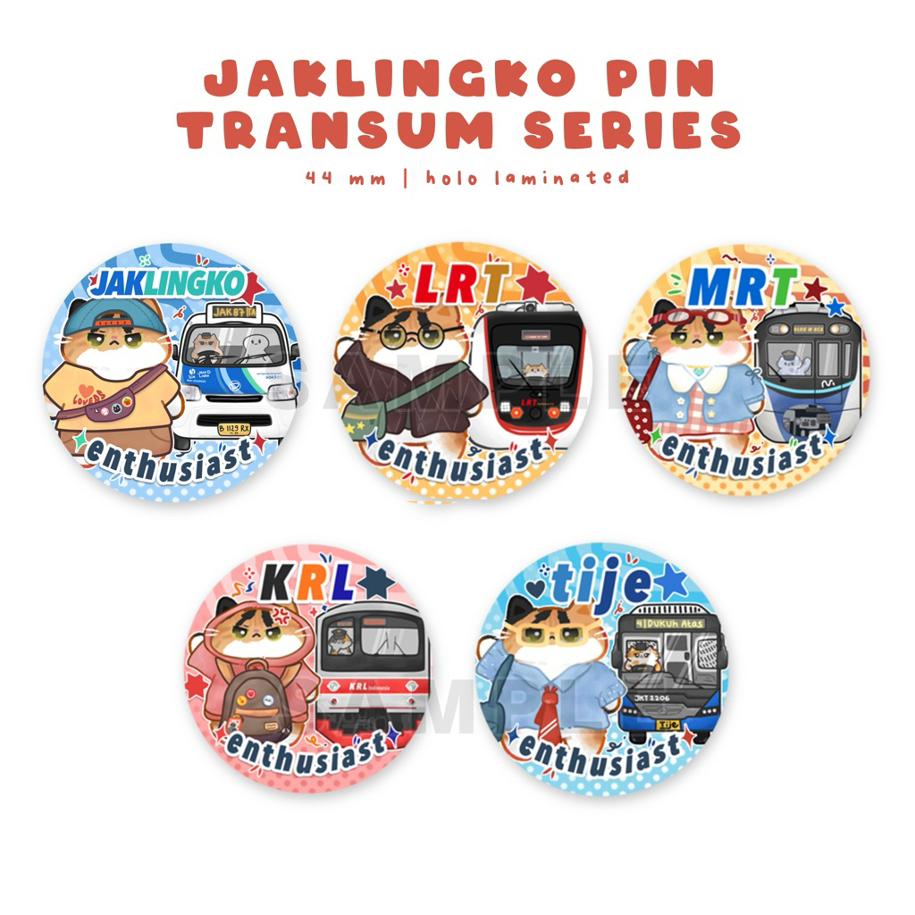 Jaklingko pin badge hologram glitter transum series mrt lrt krl tije tj ...