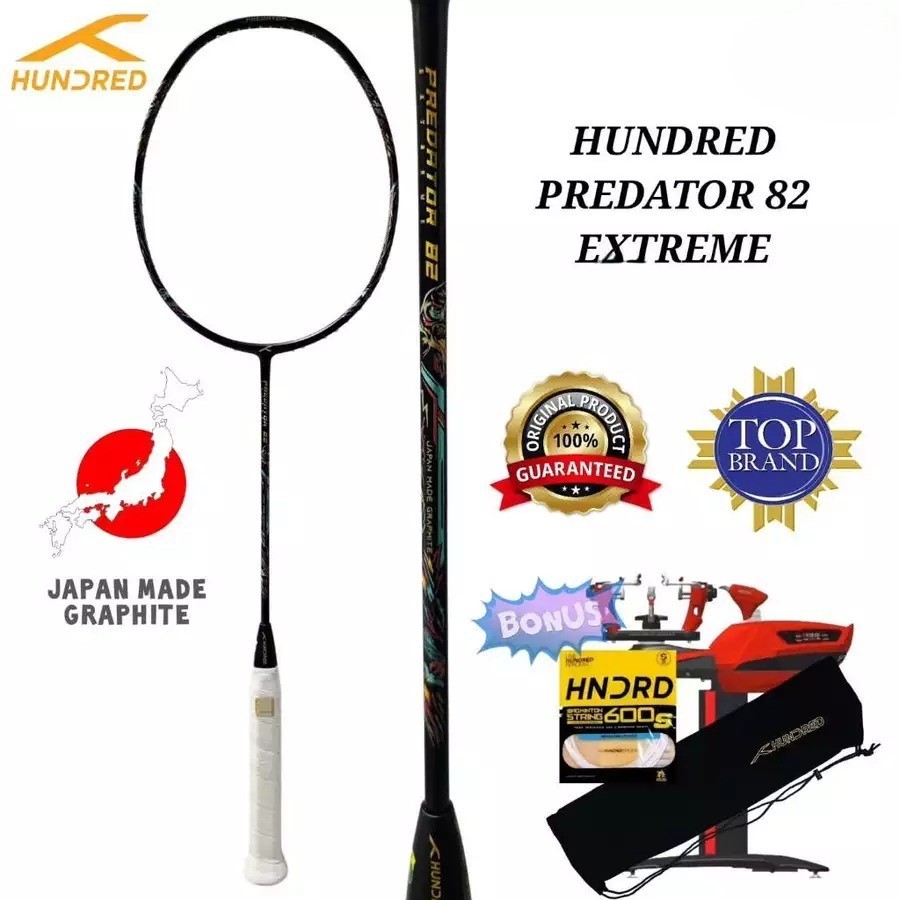HUNDRED PREDATOR 82 BADMINTON RACKET EXTREME SET | Shopee Philippines