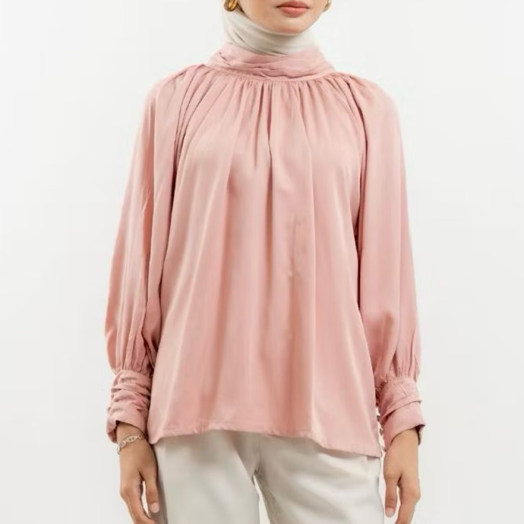 JENNIE Drapir Blouse Turtle Neck Premium - Ophelia Women's Casual ...