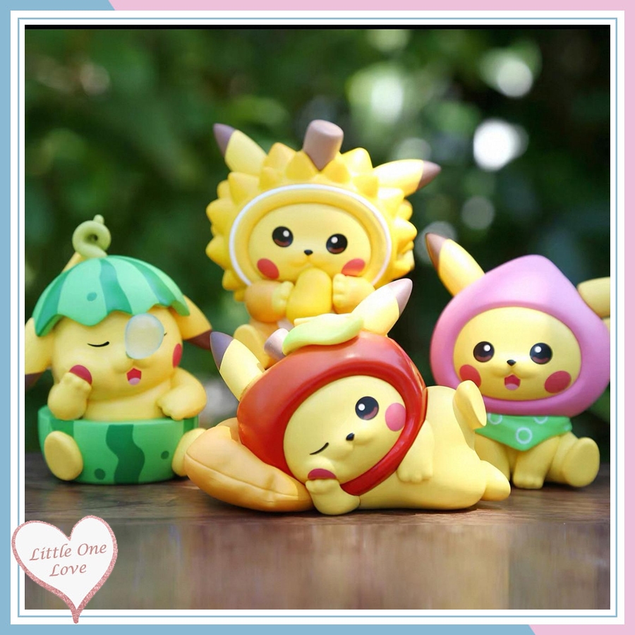Pokemon Character Pikachu Wearing Fruit Costume Watermelon Peach Apple ...