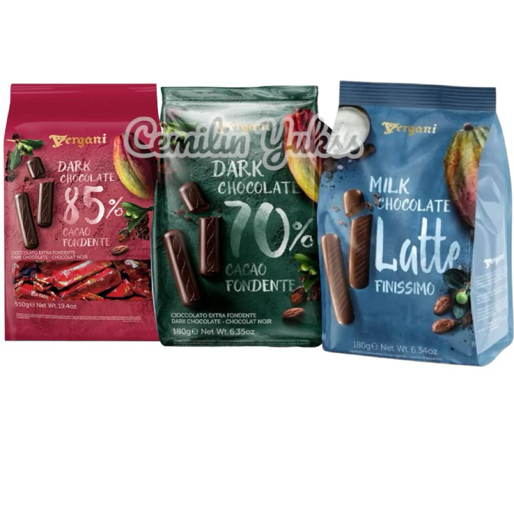 Vergani Dark Chocolate 85% Dark Chocolate 70% Vergani Milk Chocolate ...