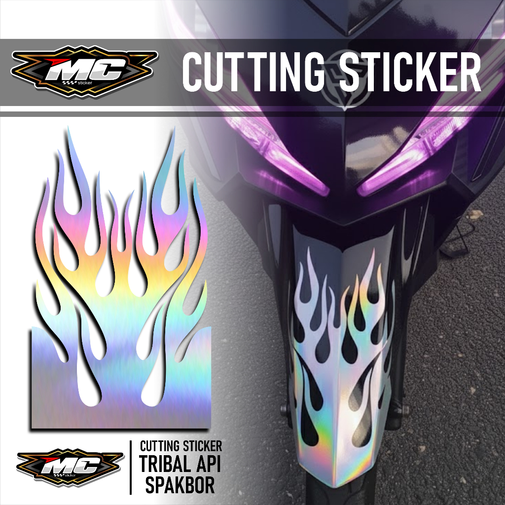 MERAH Motorcycle Front Fender Fire Sticker Motorcycle Fire Tribal ...
