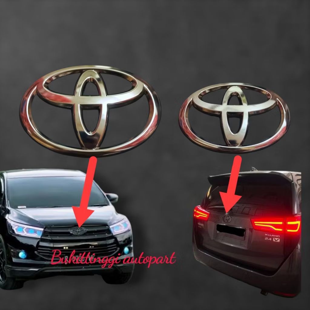 Toyota Front+Rear Logo Emblem Innova Reborn Black Chrome | Shopee ...