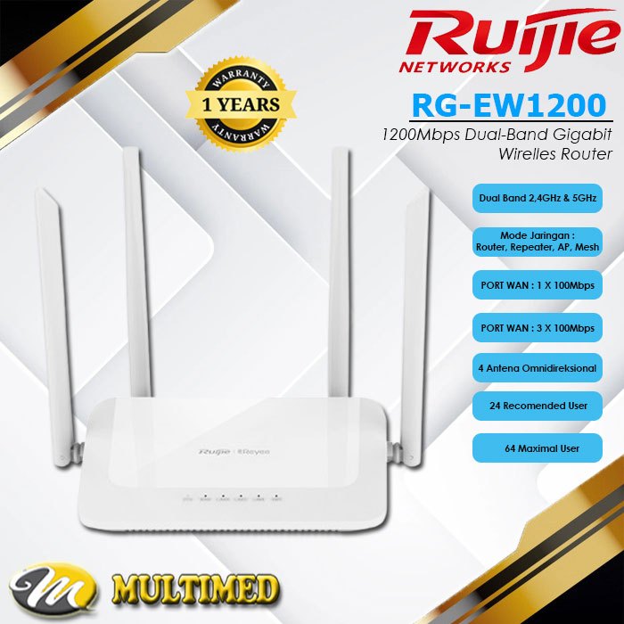 Ruijie Reyee Wireless Dual-band Router RG-EW1200 1200M | Shopee Philippines