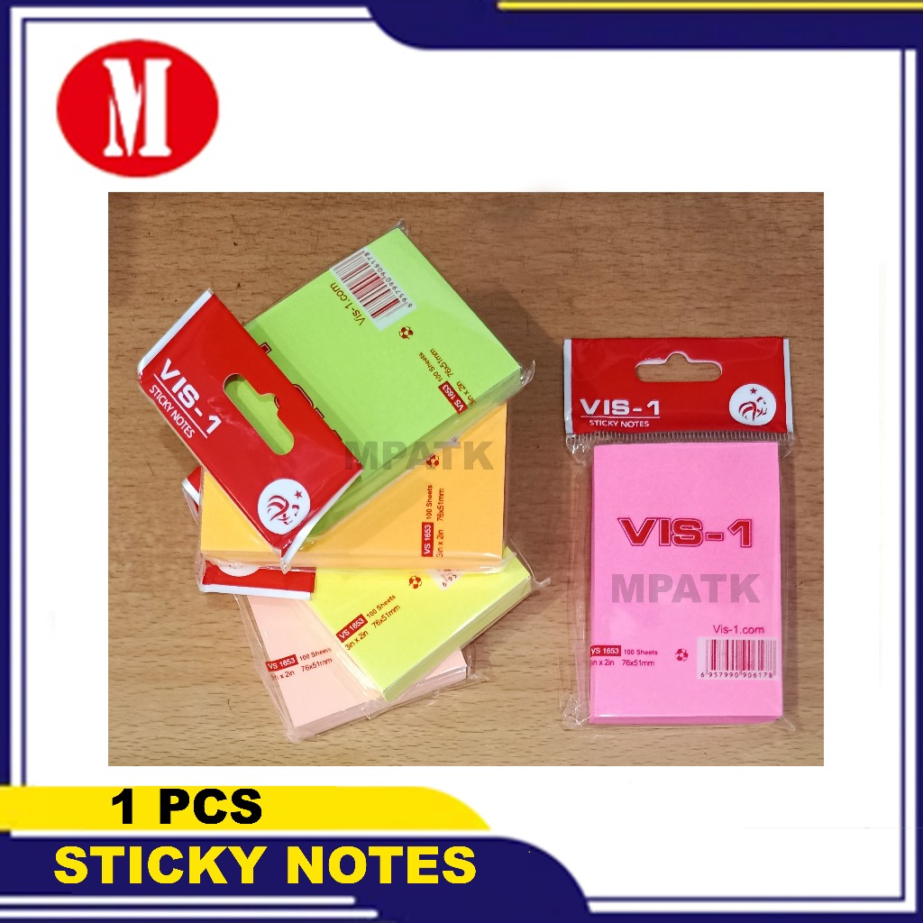 Sticky Vis-1 VS-1653 76 X 51mm 1 Color 100 Sheets | Shopee Philippines