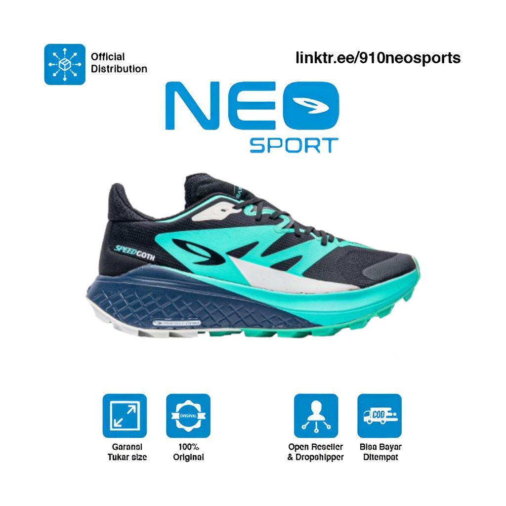 910 Trail Shoes Run YUZA SPEEDGOTH BLACK/TOSCA BLUE-NAVY | Shopee ...