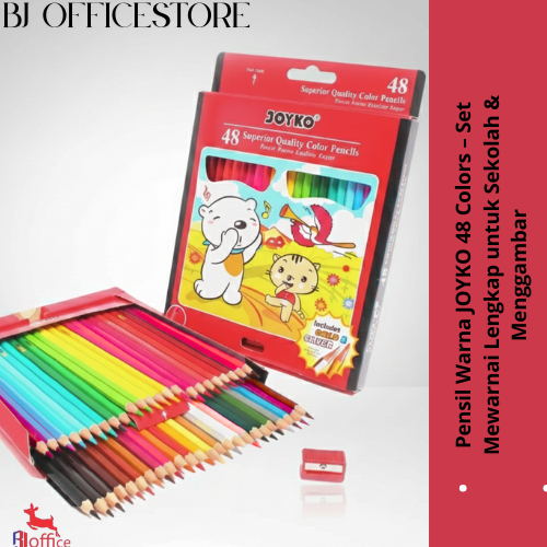 JOYKO 48 Colors Colored Pencils – Complete Coloring Set for School ...