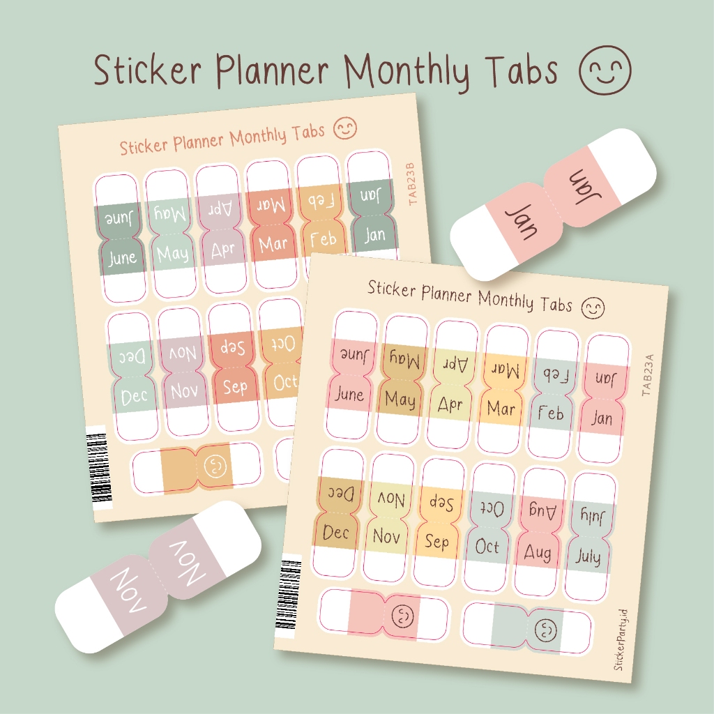 Monthly Tab Planner Sticker Monthly Bookmark Year TAB23 | Shopee ...
