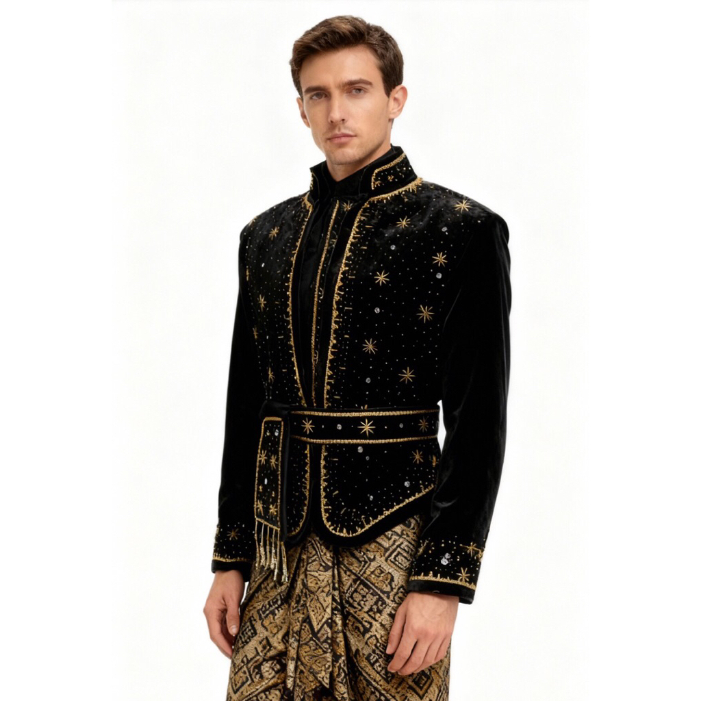 Javanese velvet bridal beskap Javanese velvet beskap/ Traditional ...
