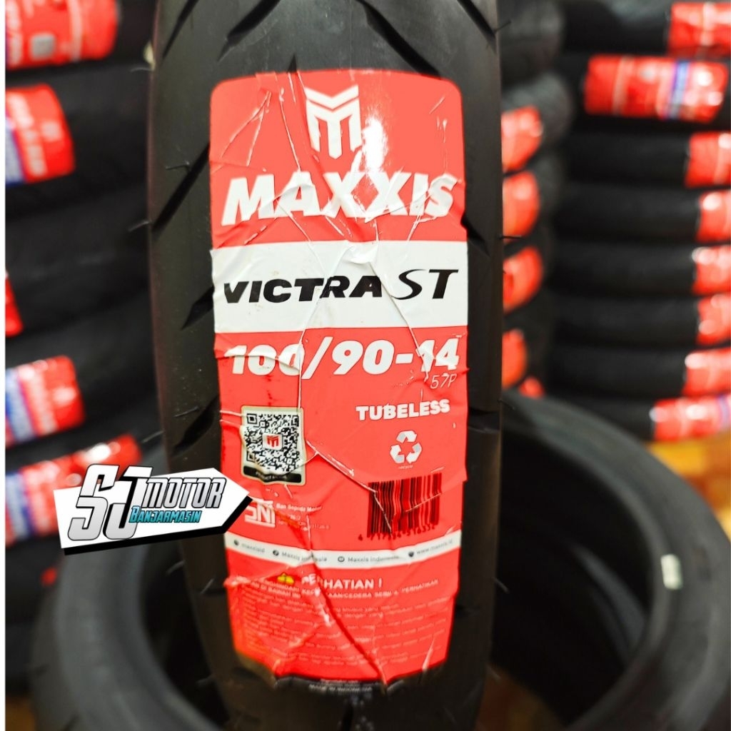 Maxxis Outer Tire - Victra ST 100/ 90/90-14 Tubeless Type + Tubeless ...