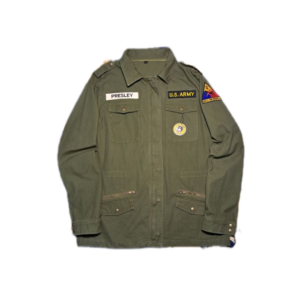 Repro jacket us army m65 elvis presley 2nd armored division ww2 tangker ...