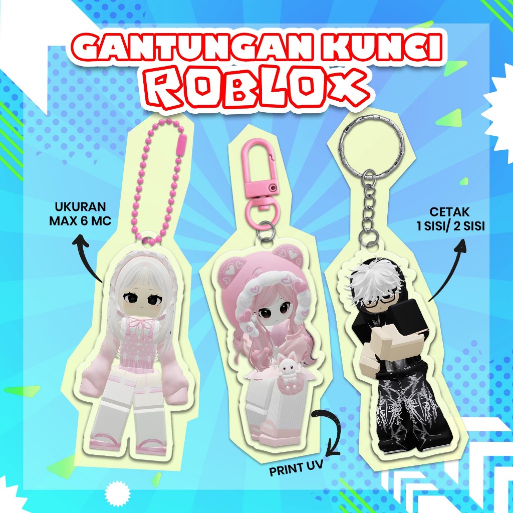 GANTUNGAN Cute Roblox Character Keychain – Boys and Girls Keychain ...