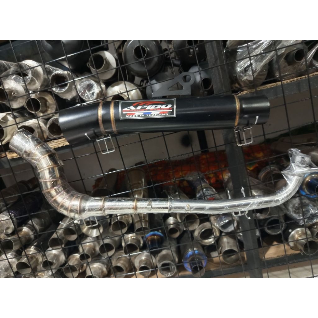 Apido Pipe 51mm canister conical open specs exhaust pipe for Wave 125 ...