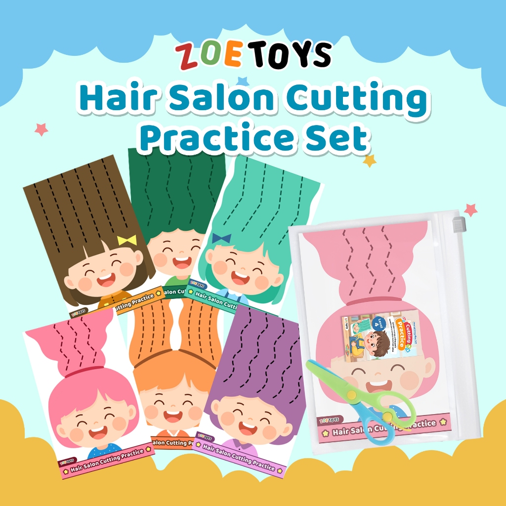 Zoetoys Hair Salon Cutting Practice Set | Cut and Paste Educational ...