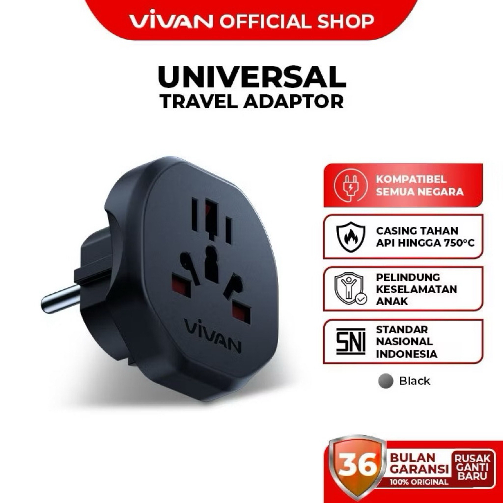 VIVAN VPS-T001A Multi-country Travel Adapter Universal Power Adapter ...