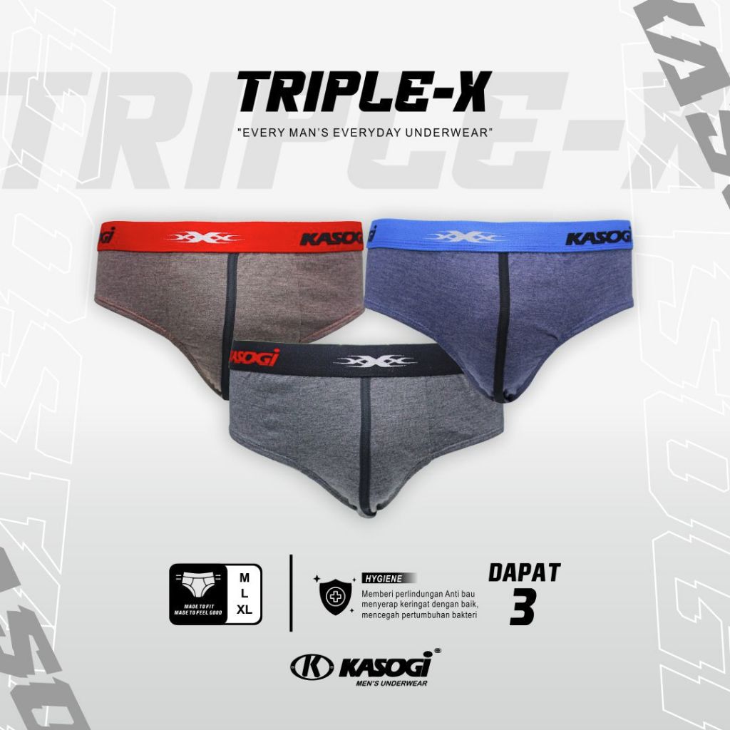 (3 pcs) KASOGI TRIPLE X COOL MEN'S Underwear By Kasogi Underwear ...