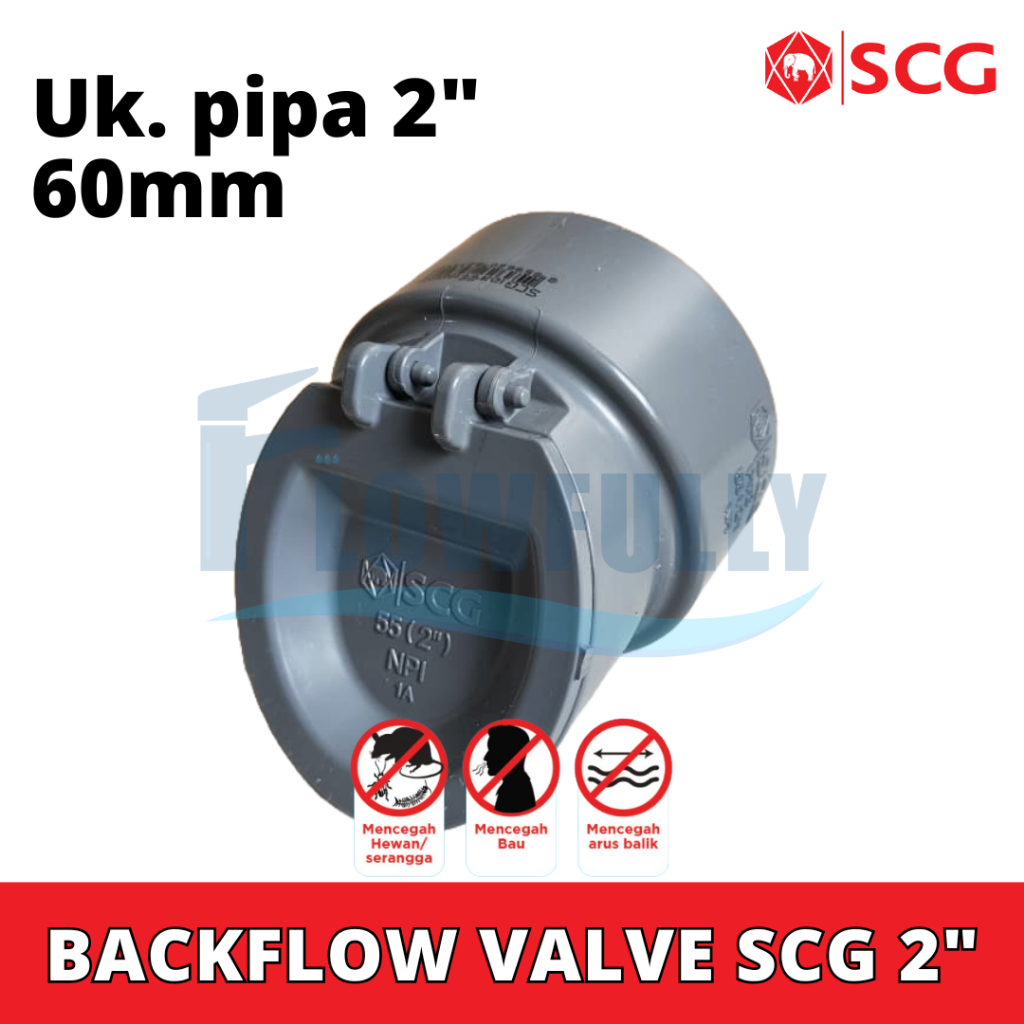 BACK FLOW VALVE SCG 2" PVC FITTING PIPE ANTI-ODOR FLOOD ANIMALS ENTRY ...