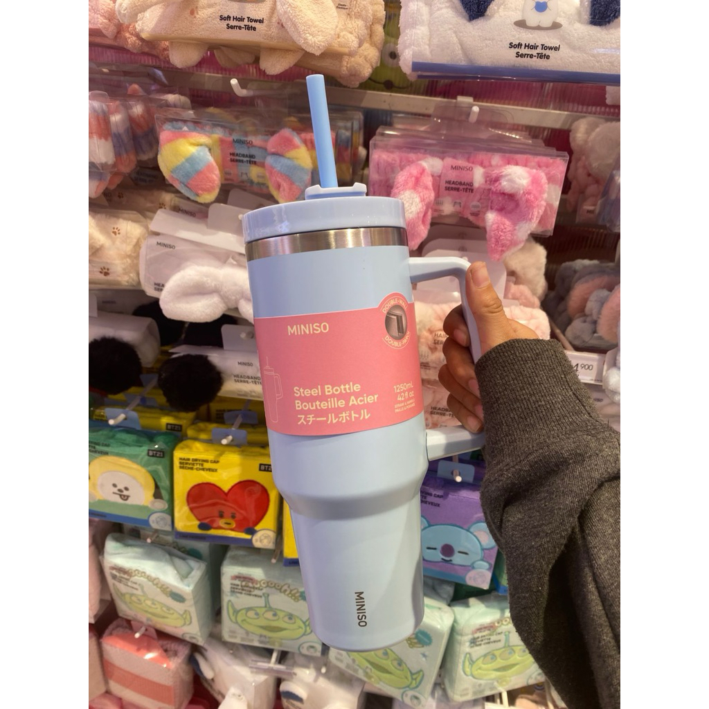 miniso - Color Series Large Capacity Double Wall Bottle 1250ml (Blue ...