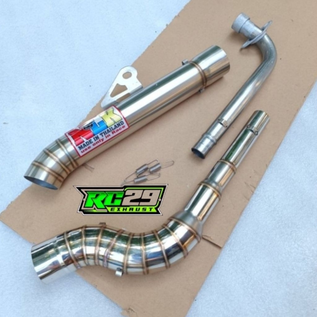 NLK 1set Canister BIG elbow 51mm open specs exhaust pipe for Wave 125 ...