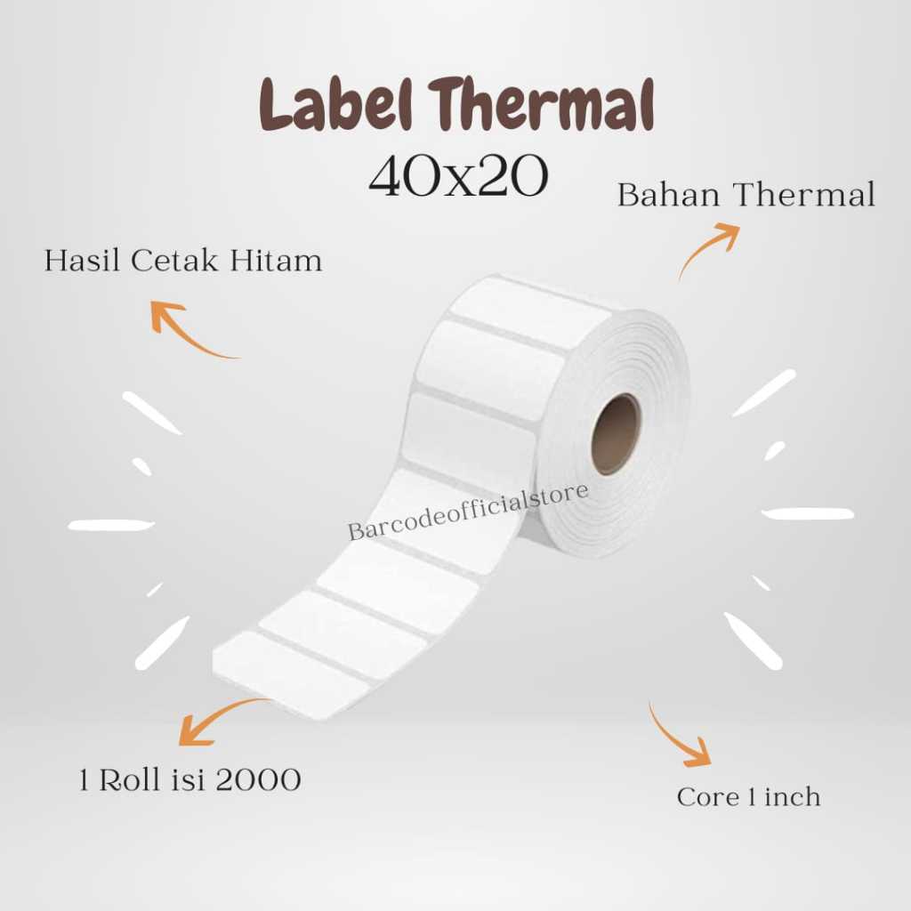 Direct Thermal Sticker [40x20 MM] Thermal Barcode Label Shipping ...