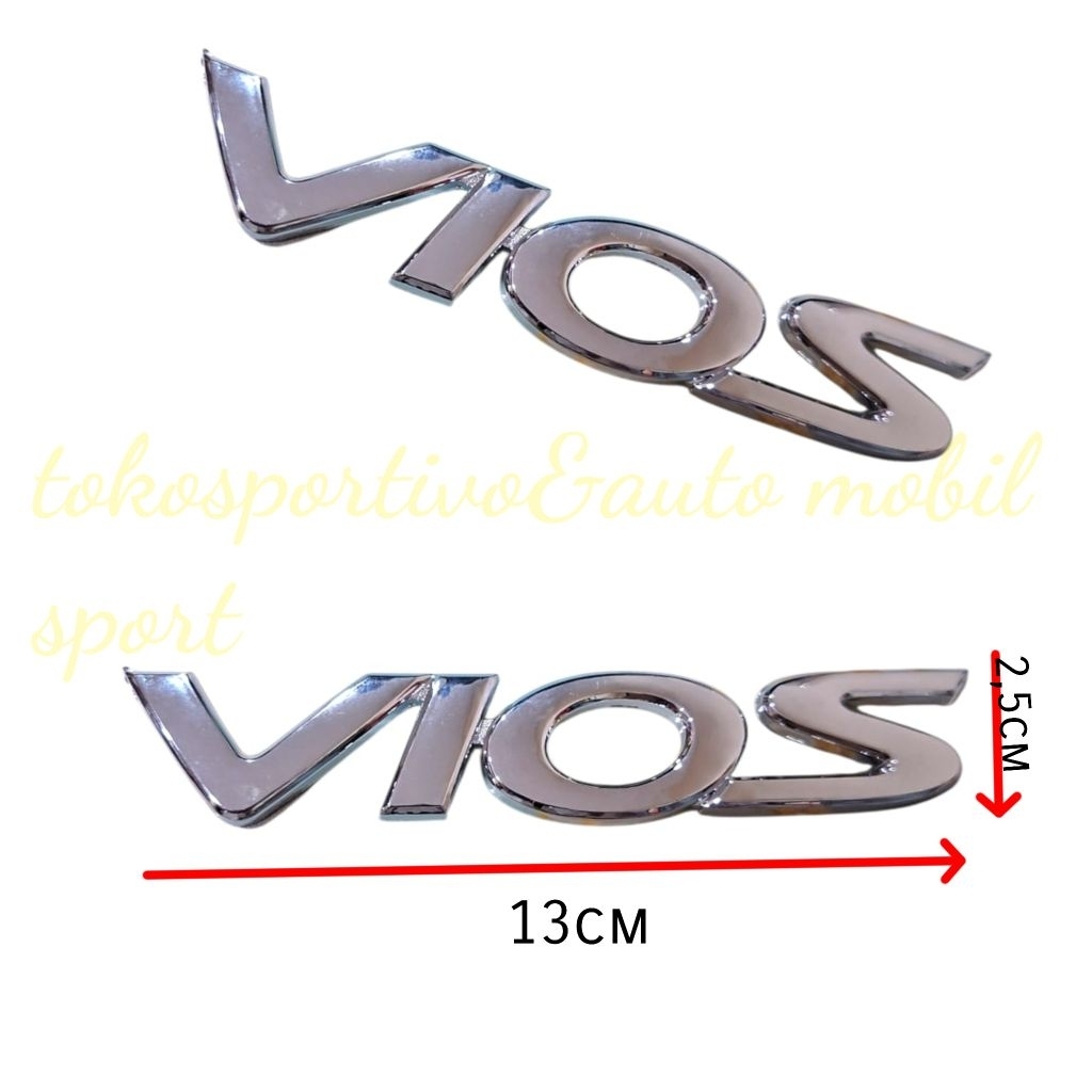 Emblem Letter Sticker Symbol Logo Toyota Vios Old chrome sticker model ...