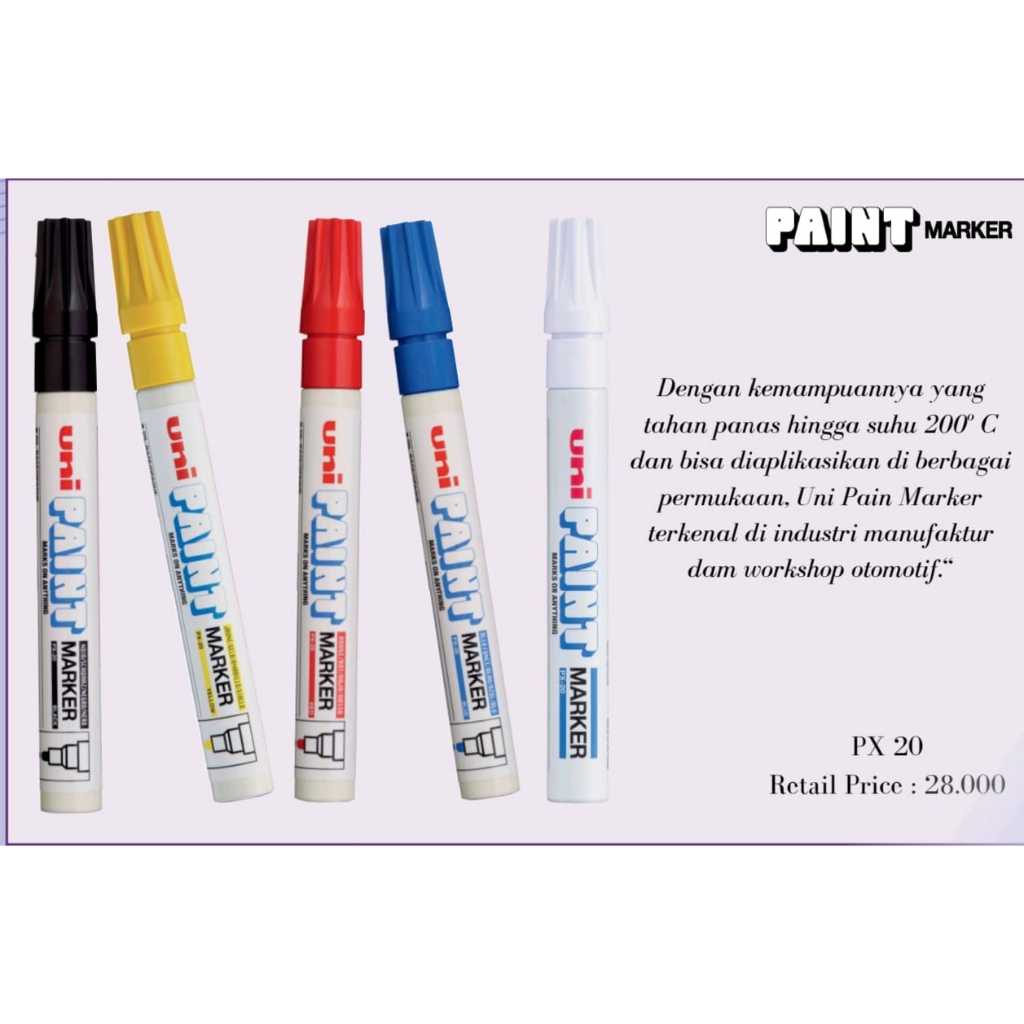 Uni paint marker px-20 (permanent) for all strong surfaces to heat 200 ...