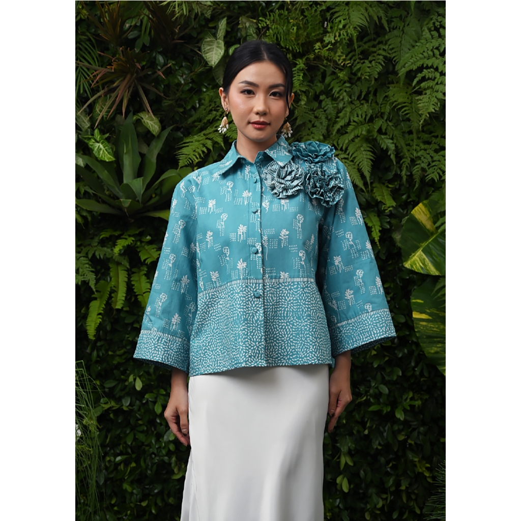 NONA RARA - Misty Trirose Garut T4935, modern women's batik blouse work ...