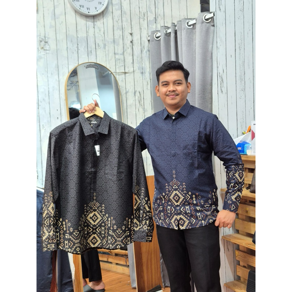 SUPER PREMIUM NAVY BATIK FULL INNER LINING | Shopee Philippines