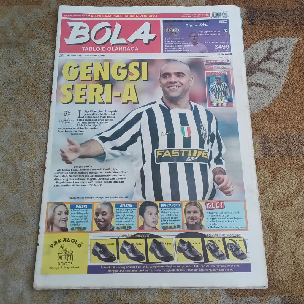 Tabloid Football Magazine 1342 Selasa 2 September 2003 Gangsi Series A ...