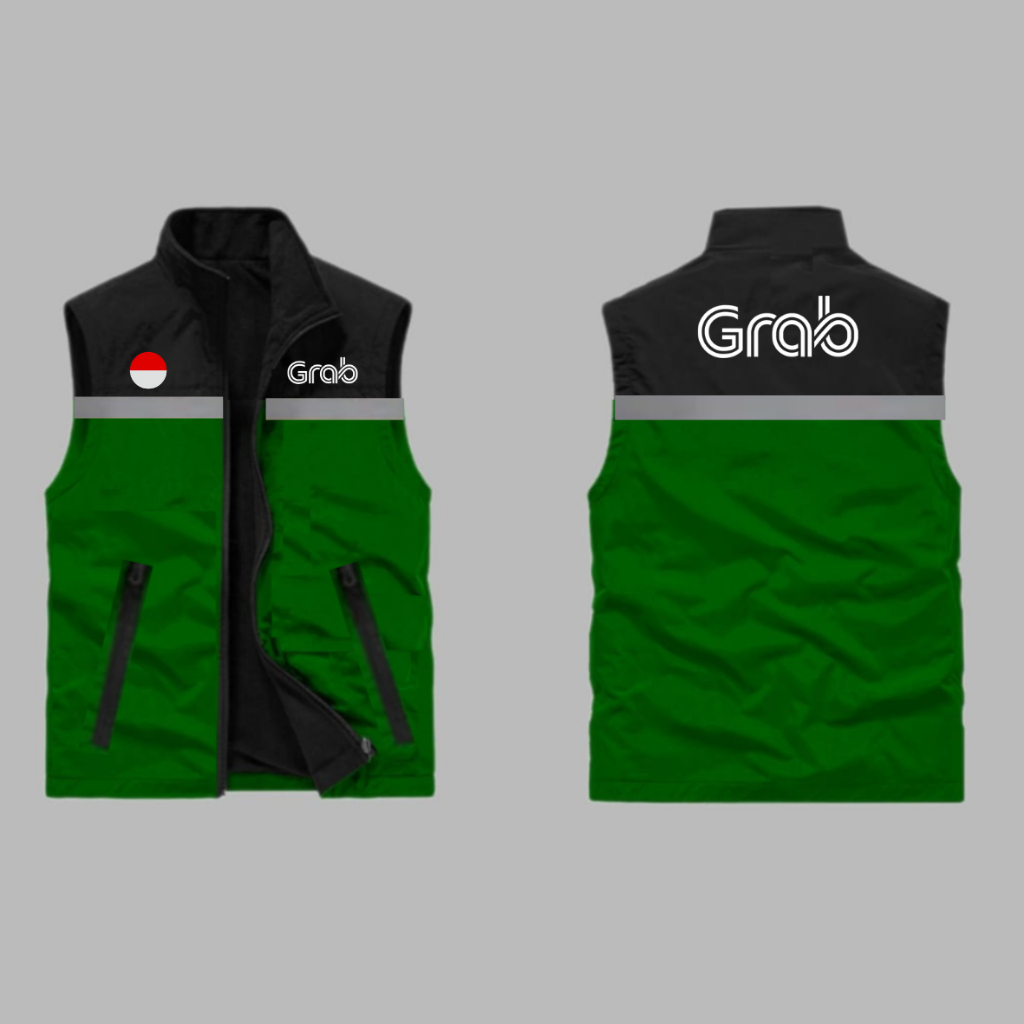 New Model, Latest Men's Grab Scolight Vest Grab Flag Online Ojol Vest ...