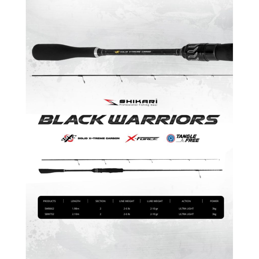 Shikari Ultra light Black Warriors 662,702 Fishing Rod Ultralight ...