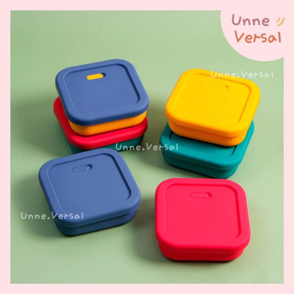 [ Unne.versal ] - Square 400 silicone lunch box /ML premium Square ...