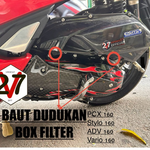 PCX 160 ADV 160 VARIO 160 STYLO 160 ORIGINAL HONDA FILTER BOX MOUNTING ...