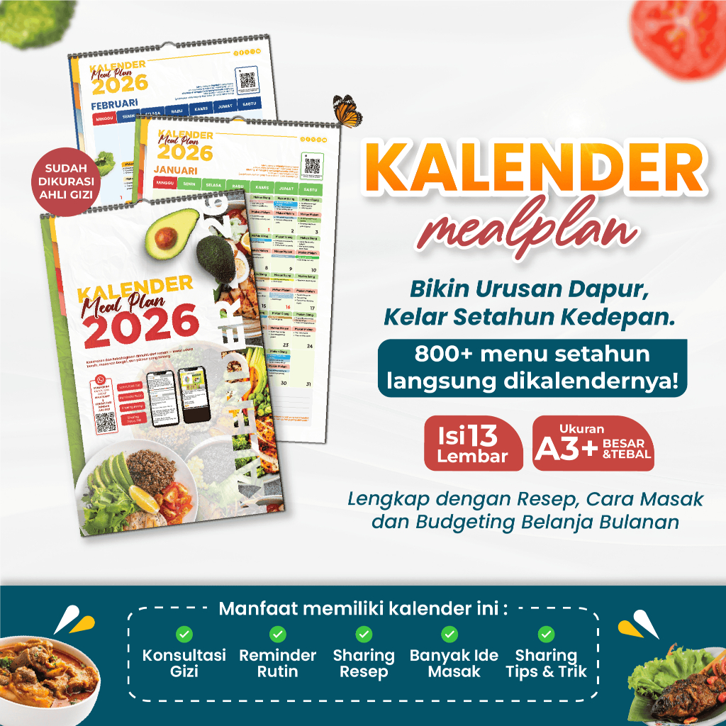 Meal Plan Calendar 2026 Complete Budgeting Daily Menu Recipe A3 31x49cm ...