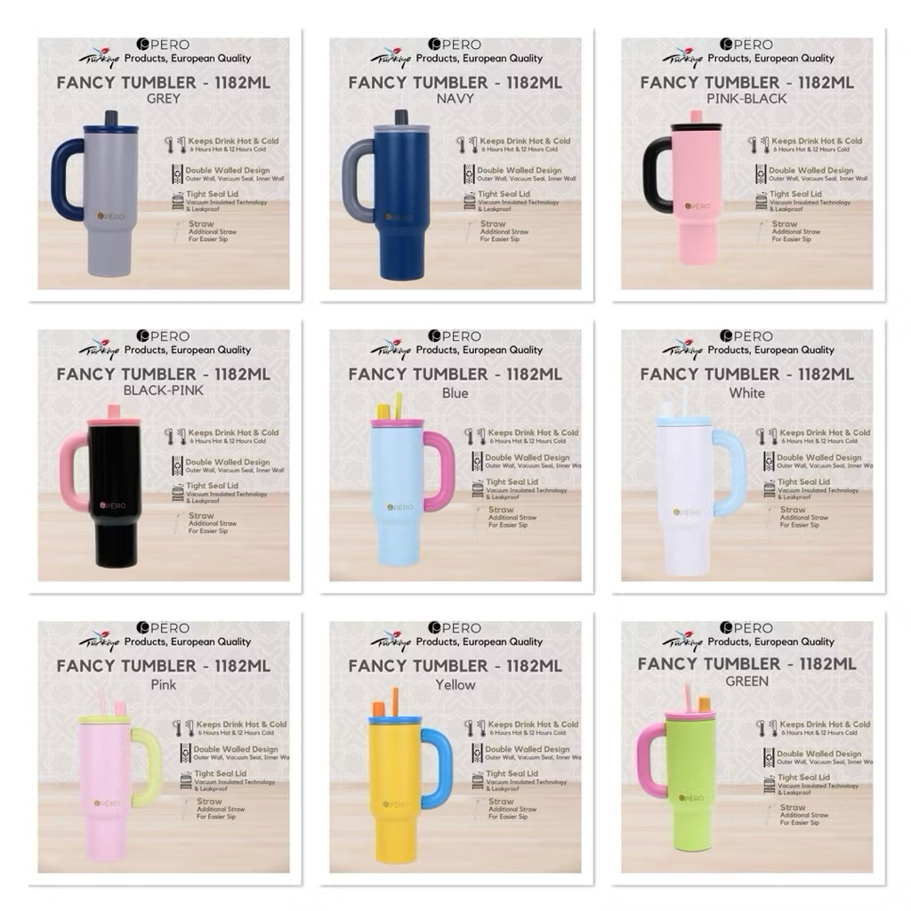 Pero Fancy Tumbler Permos 1182ML with Handle Cold Vacuum Tumbler ...