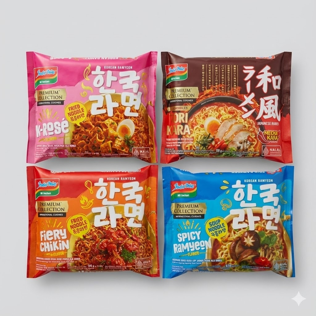 3pcs Instant Noodles in Korean Rose, Tori Kara, Fiery Chikin, Spicy ...