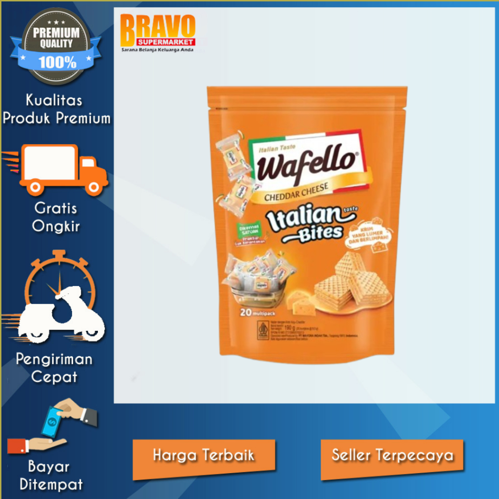 Bravo Supermarket Tulungagung - Wafer Waffle Pouch Cheddar Cheese 190g ...