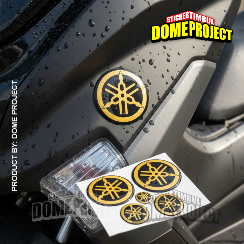 MOTORCYCLE STICKERS RAISED EMBLEM LOGO FORKTALA GOLD YAMAHA AEROX NMAX ...