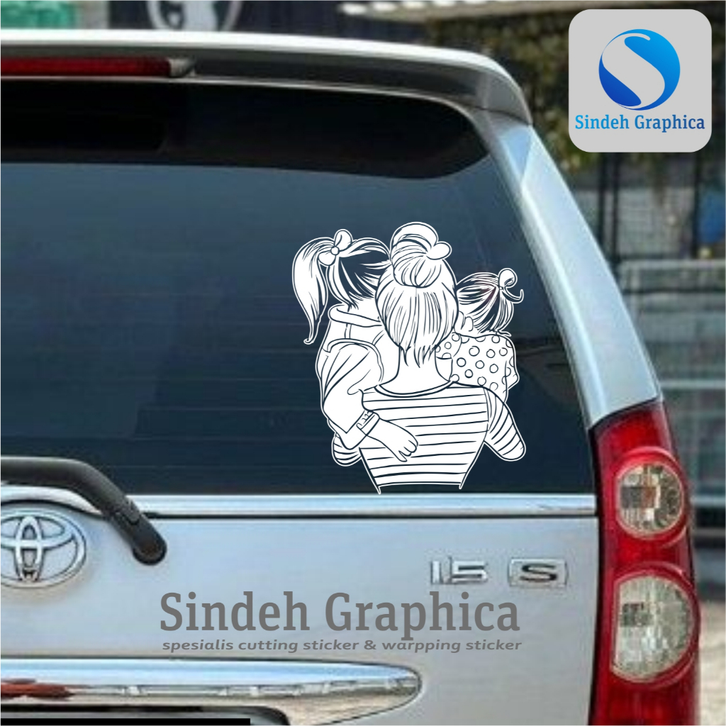 SINDEH GRAPHIC | Cutting Sticker Mother Carrying Child 30cm Car Window ...