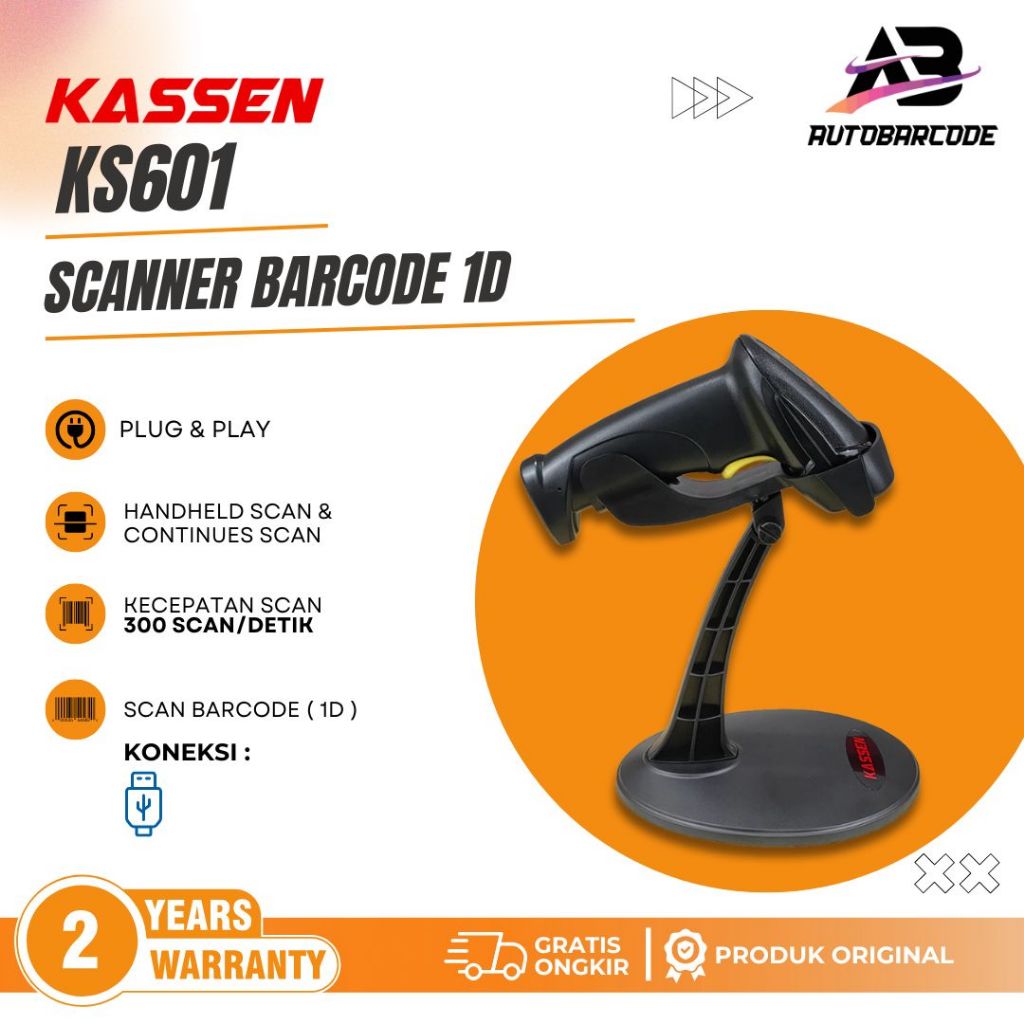 Kassen KS-601 1D Cashier Scanner Usb Scan Barcode Continuous Autoscan ...