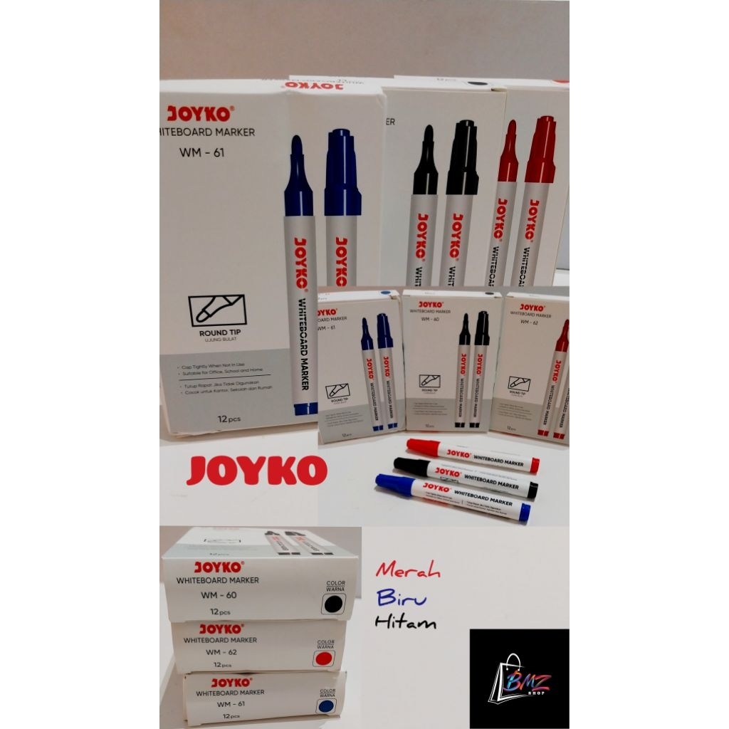 MERAH JOYKO WHITEBOARD MARKER ERASABLE MARKER | Red Red Red | biru ...