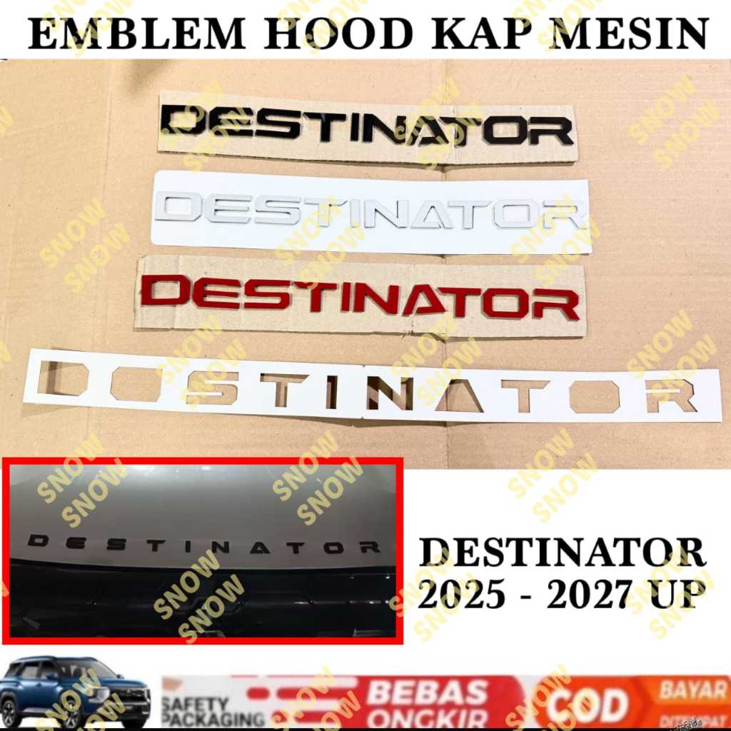 MERAH MESIN Mitsubishi Destinator Hood Emblem 2025 2026 2027 UP Black ...
